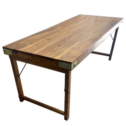Table ferme pliante rectangulaire en bois massif 200X90X H76cm, GAMME ...